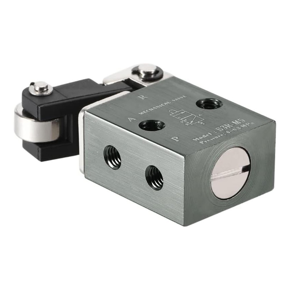 [LUMY]2 Position 3-way Pneumatic mechanical valve S3R-M5 roller type mechanical valve【Ready ...