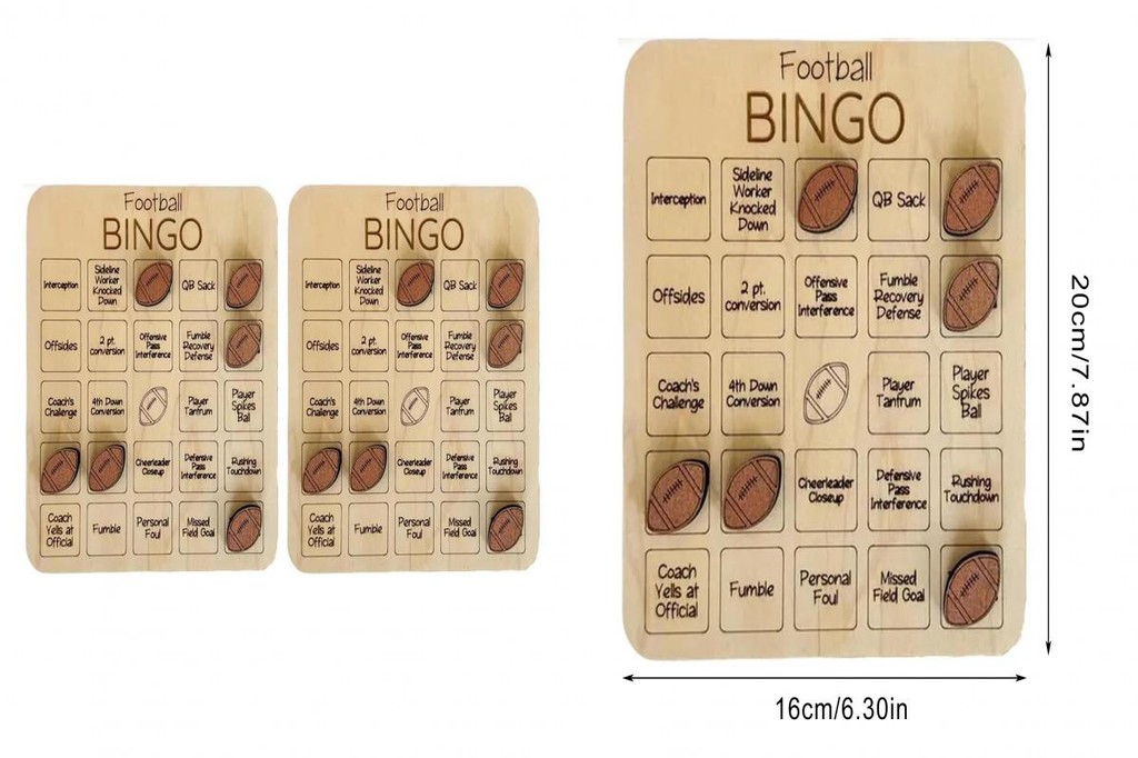 dim Competitive Ball Game Ball Theme Bingo Game Wooden Football Bingo ...