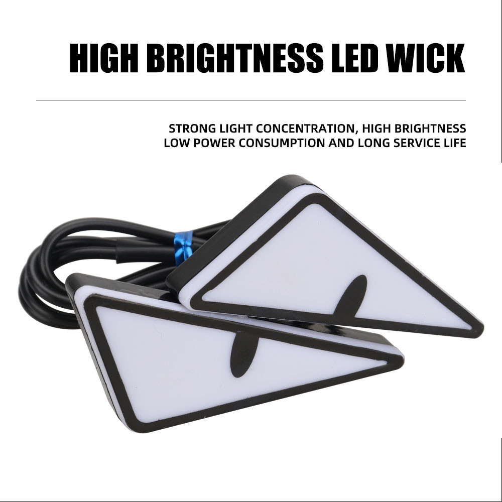 2PCS Motorcycle Number Plate Light License Plate Light LED Triangle ...