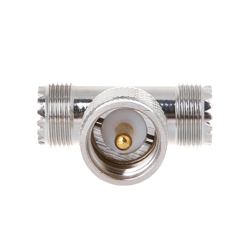in stock T Shape UHF Male To 2 UHF Female Triple RF Connector 3-way ...