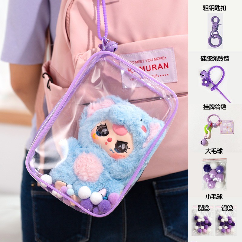 Labubu V3 Storage Bag Cartoon Labubu Cover PVC High Transparent Baby ...