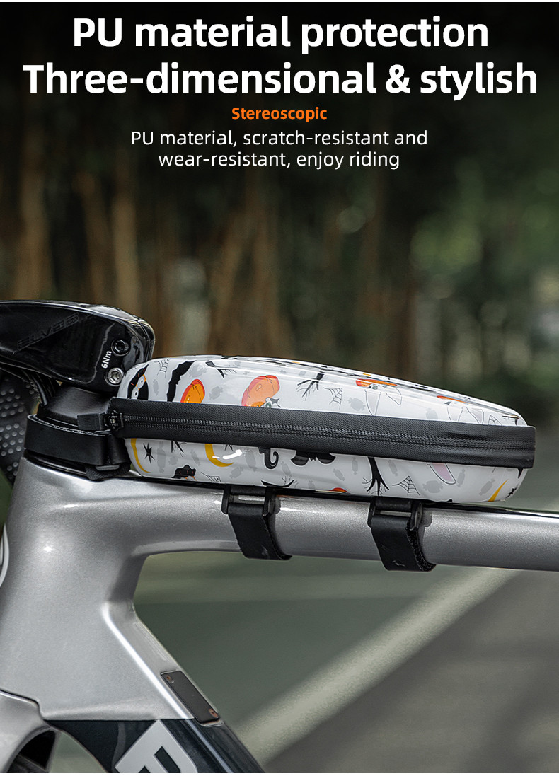 ROCKBROS Bicycle Hard Shell Upper Tube Bag 1L Big Capacity Wear ...