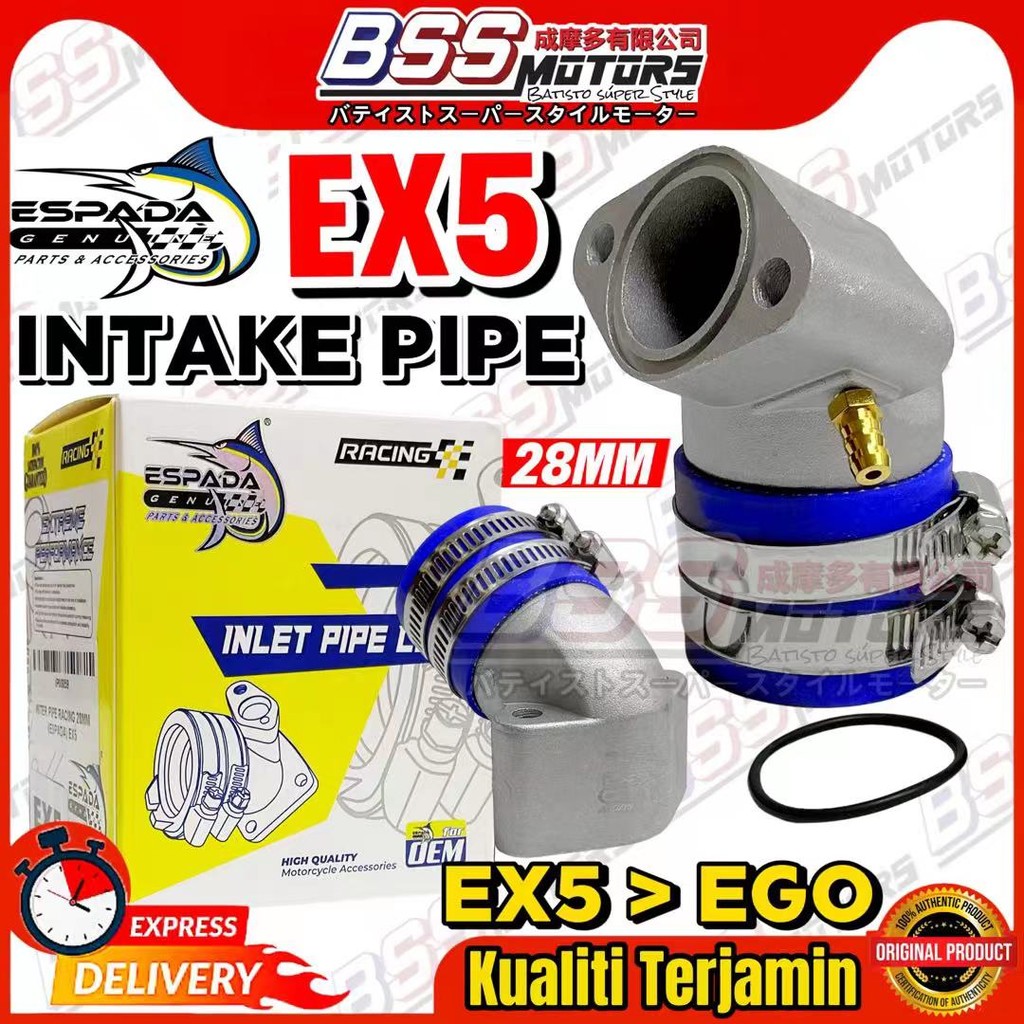 ESPADA Racing Intake Pipe With Rubber Tengkuk 28MM Yamaha EGO EGOS EX5 ...