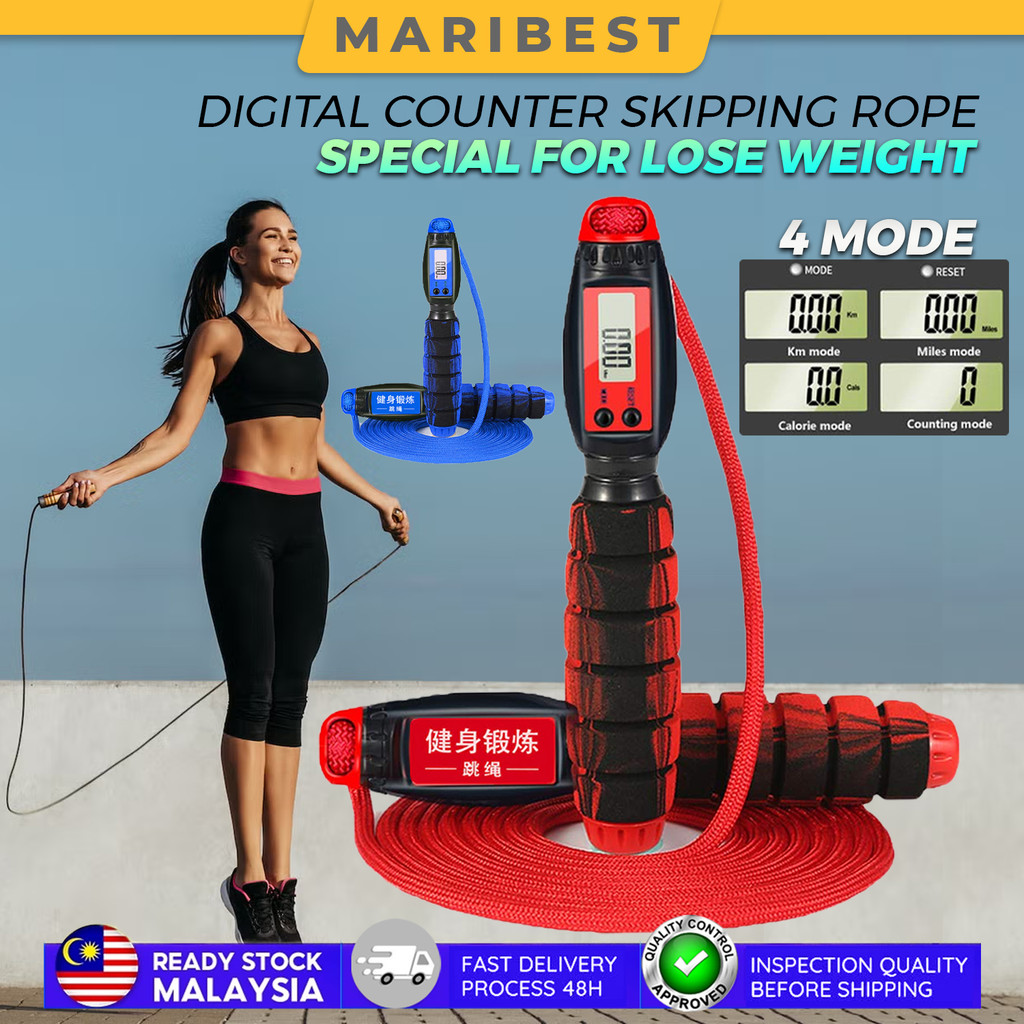 Digital Counter Skipping Rope Jump Rope 4 Modes Counting KM Miles ...