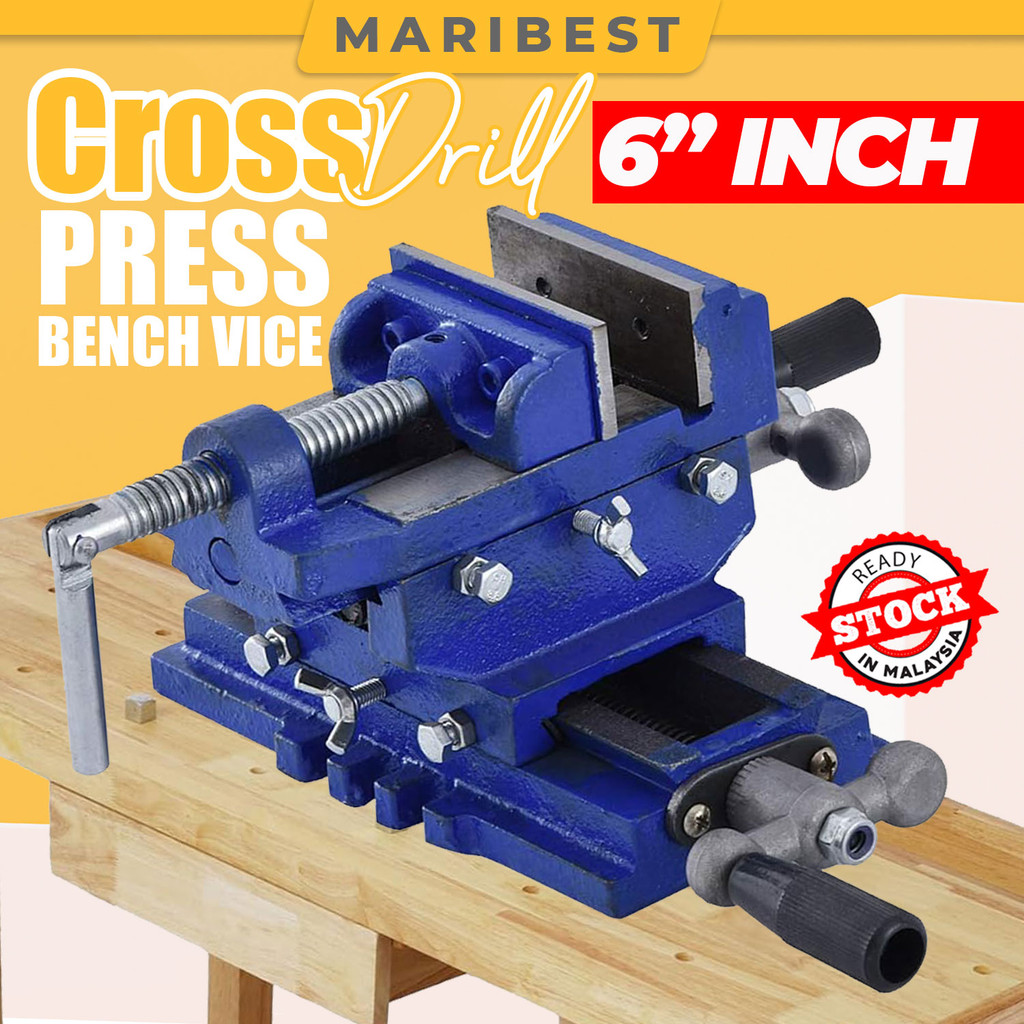 6" Heavy Duty Cross Press Bench Vice Metal Milling Slide Cross Drill ...