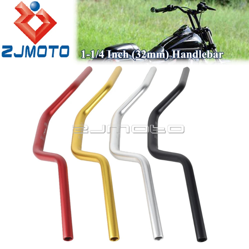 1-1/4 Inch Diameter Tapered Motorcycle 4" High Rise Bend Handlebars ...