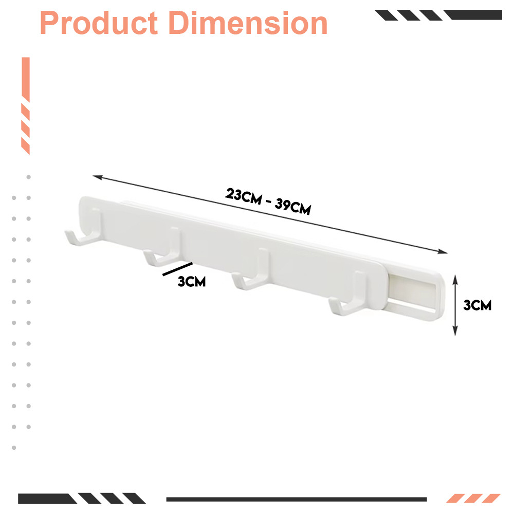 Worthbuy Adhesive Plastic Pull-Out Hook Wall Mount Expandable Kitchen ...