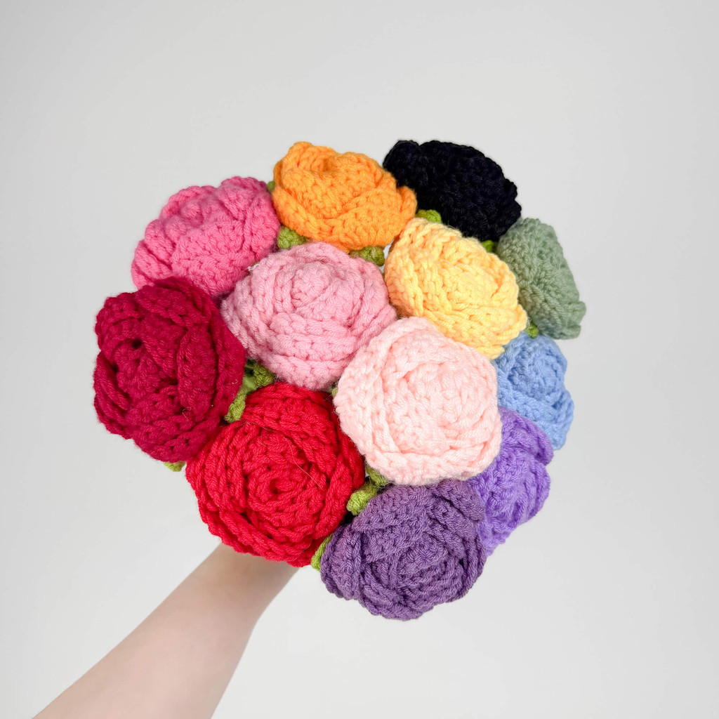 SHIOK Crochet Single Rose | Bunga Ros Kait 手工编织玫瑰花 AF0514 | Shopee Malaysia
