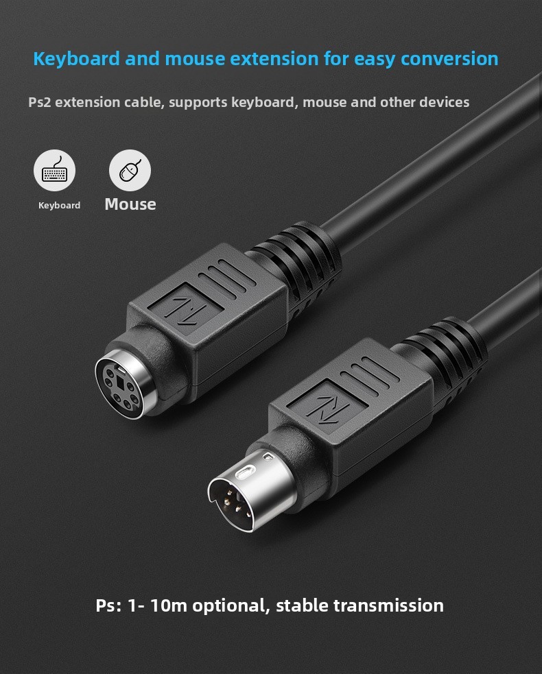 Pure Copper PS2 Extension Cord Male to Male PS2 Male to Female 6 Pin 6 ...