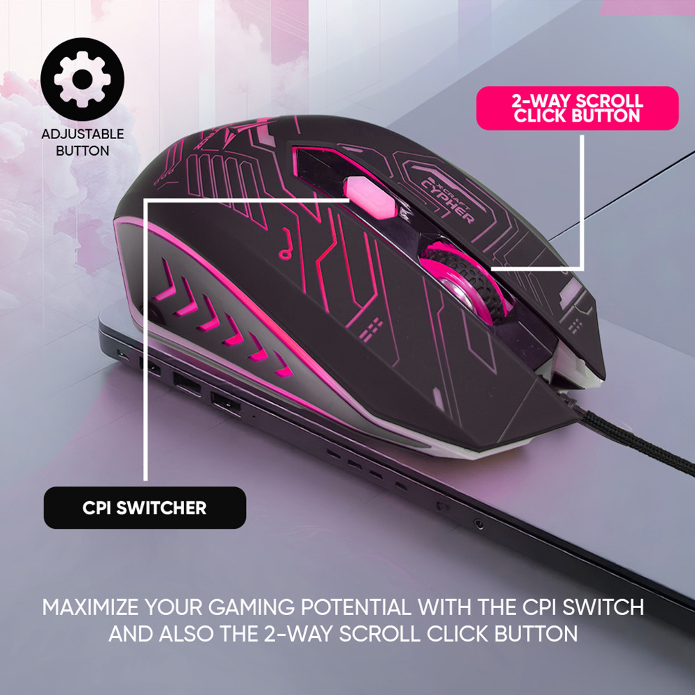 Alcatroz X Craft 2400 CPI High Definition Gaming Mouse 7 Colour Light ...