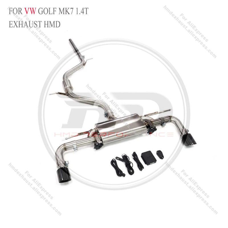 HMD exhaust system For VW Golf MK7 1.4T exhaust catback stainless steel ...