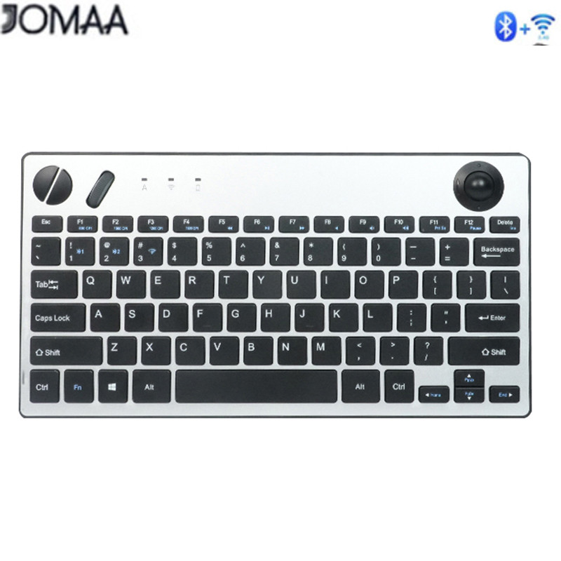 JOMAA Bluetooth USB Wireless Keyboard with Trackball Air Mouse ...