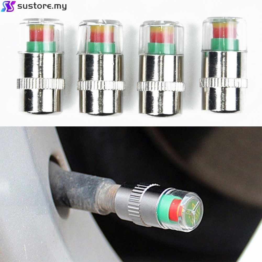 [Super] 4pcs Car Valve Tyre Cap Dust Monitor Wheel Tire Pressure 32-36 ...