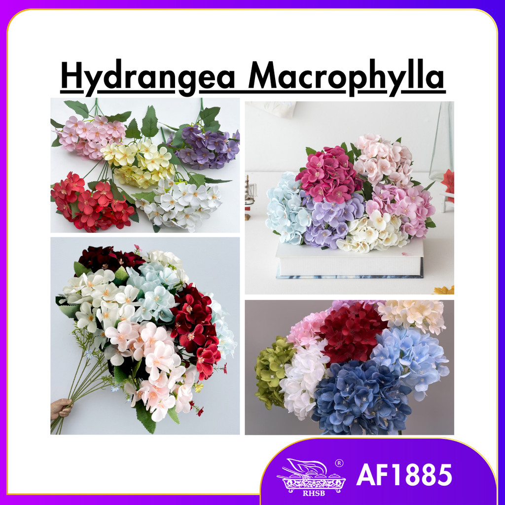 1PC ARTIFICIAL HYDRANGEA MACROPHYLLA / ARTIFICIAL HYDRANGEA BOUQUET ...