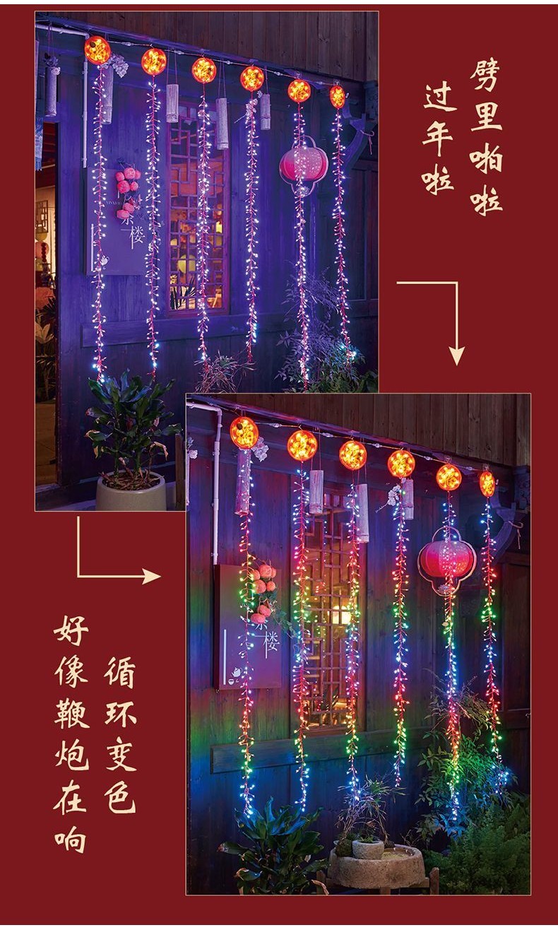 Firecracker Light Plug in Concatenable String Lights Outdoor Light ...