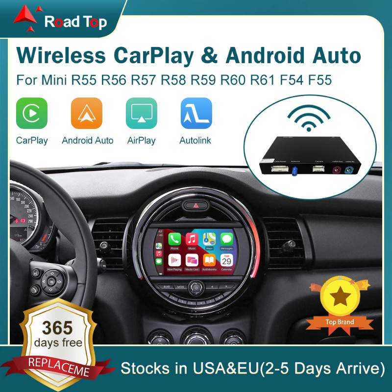 RoadTop Wireless CarPlay Android Auto for Mini R55 R56 R57 R58 R60 R61 ...