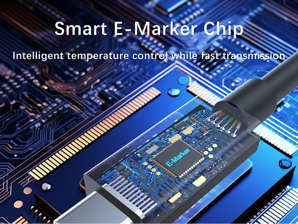 UGOURD 0.8m Thunderbolt 4 coaxial cable USB4 type c to type c 40Gbps PD ...