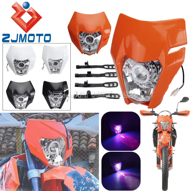 Dirt Bike Dual Sport Motocross Front Headlight Fairing DRL Hi/lo Beam ...