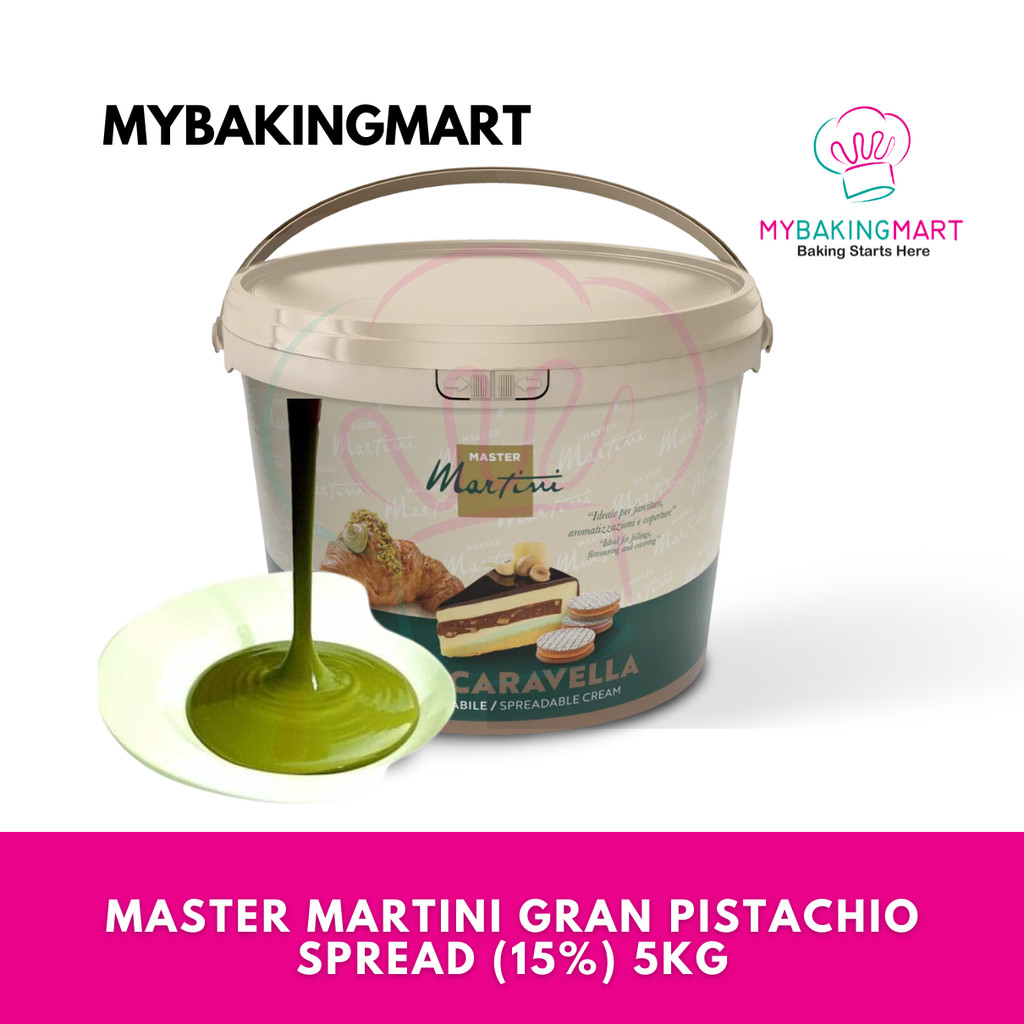 Master Martini Gran Pistachio 5KG 15% Spreadable Cream Cake Topping ...