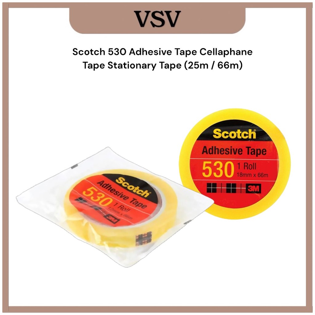 Scotch 530 Adhesive Tape Cellaphane Tape Stationary Tape (25m / 66m) | Shopee Malaysia