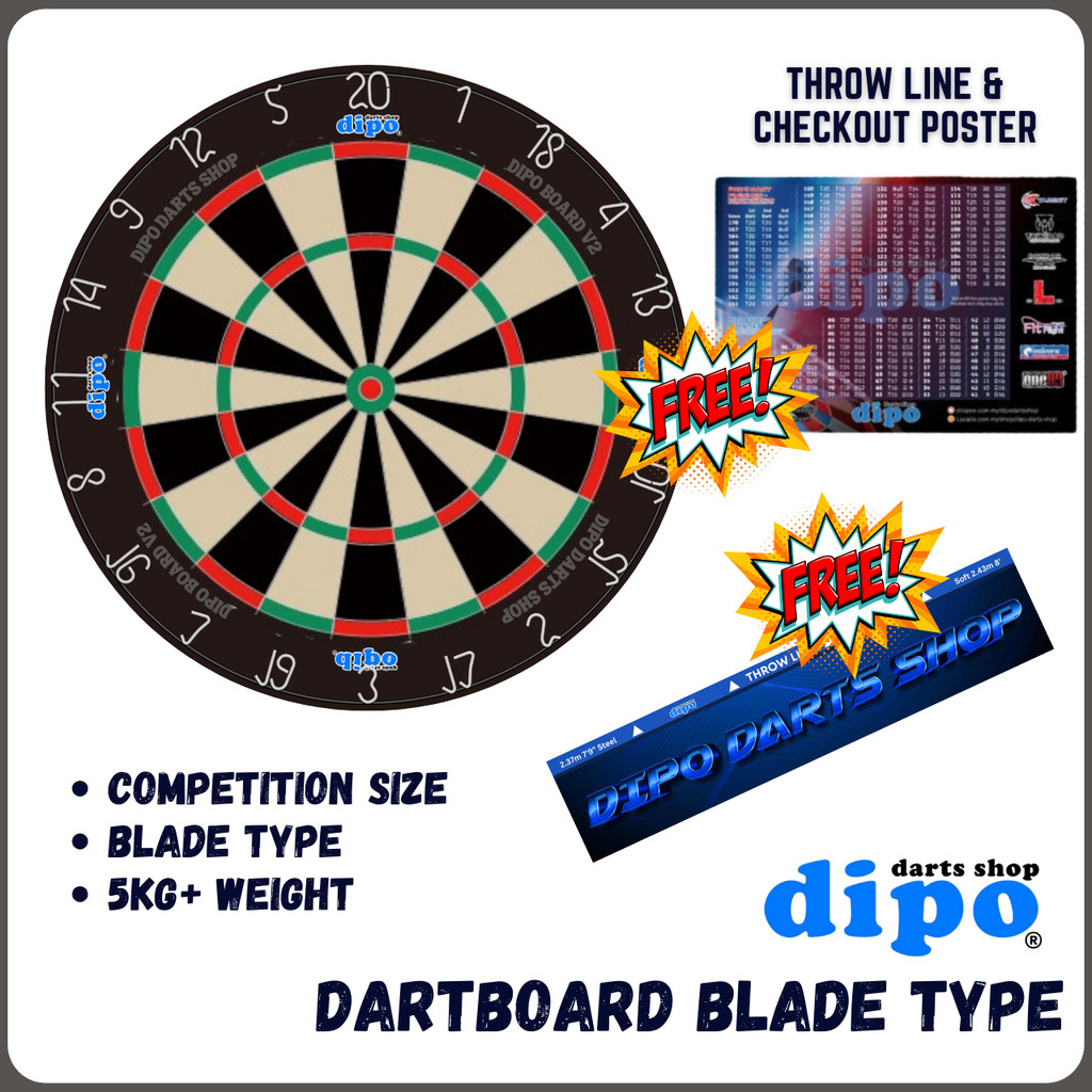 DIPO Tournament Size Dartboard (Blade Type) - DIPO Steel DartBoard ...