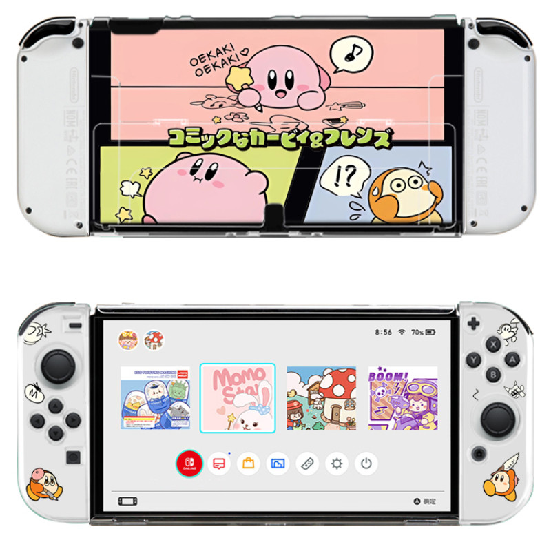 Nintendo Switch Transparent Protective Cover Cute Kirby Fun Cartoon ...