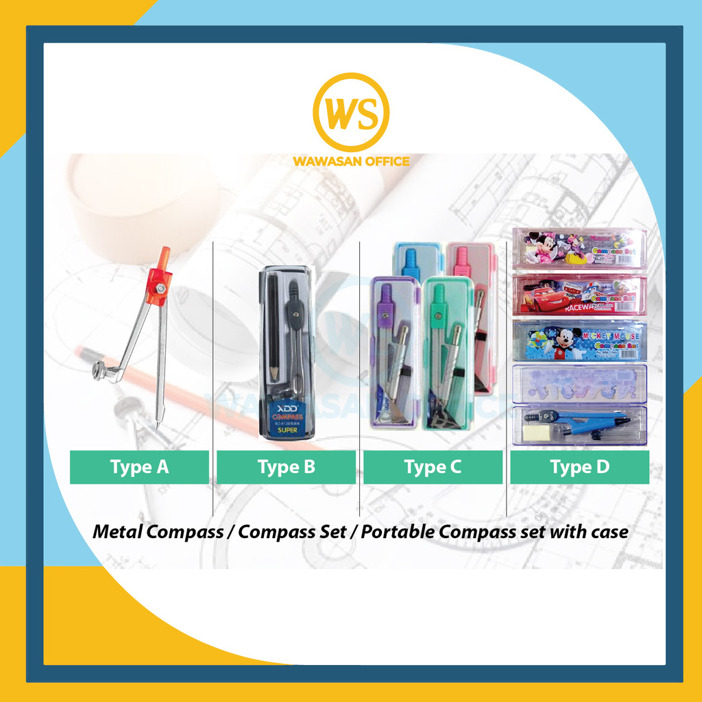 Compass Set / Drawing Compass / Geometry Set / Jangka Lukis Set ...