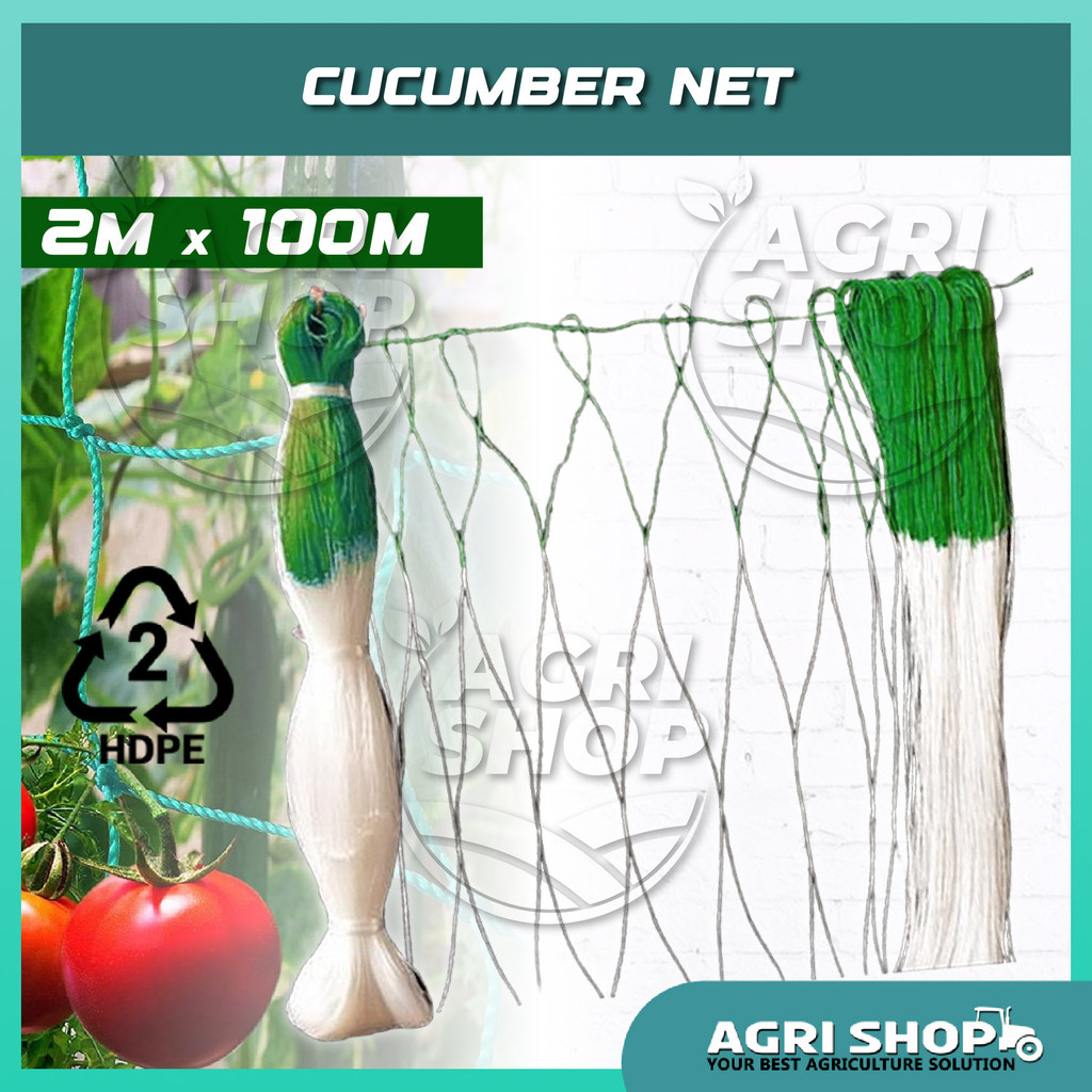 Agrishop 2m x 100m Cucumber Net Netting Jaring Timun Plant Support Garden Trellis Planting Tool ...