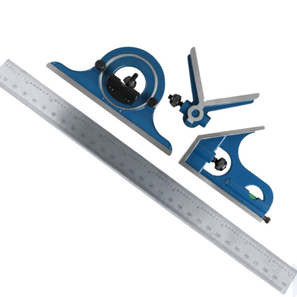 [LUMY]4Pcs 180 Degree Bevel Protractor Angle Combination Set Squares ...