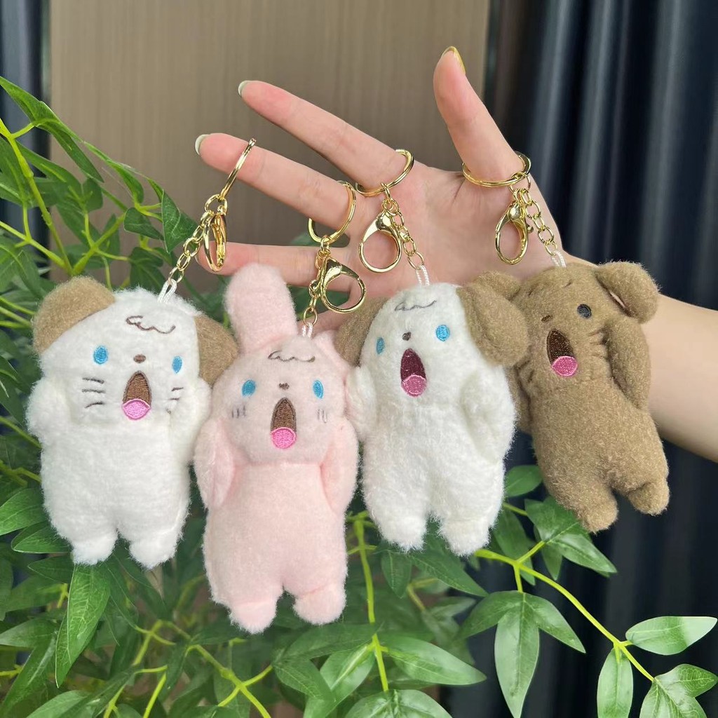 Plush Charming Animal Keychain Soft Toy Featuring Dog And Rabbit ...