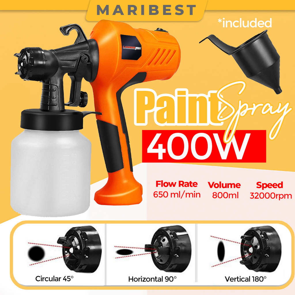 Electric Paint Spray Gun 400W 240v 50Hz 800ml With Three Mode Nozzle ...