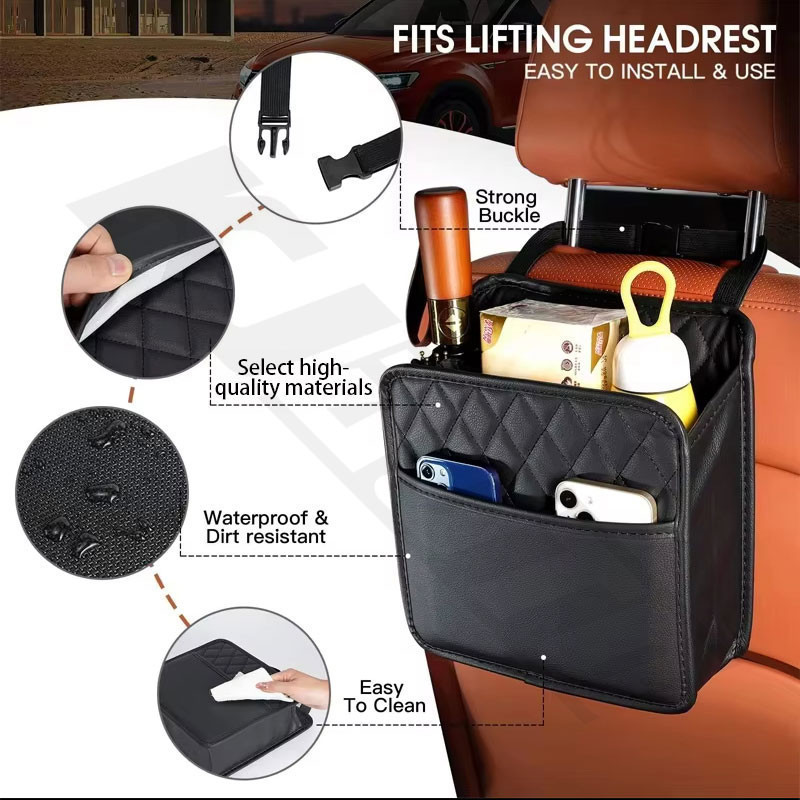 Toyota Alphard Multifunction Car Seat Hanging PU Leather Storage Bag ...