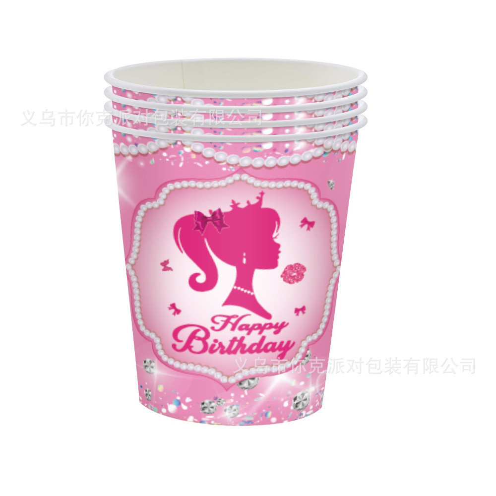 New cartoon Barbie girl birthday party supplies, paper trays, paper ...