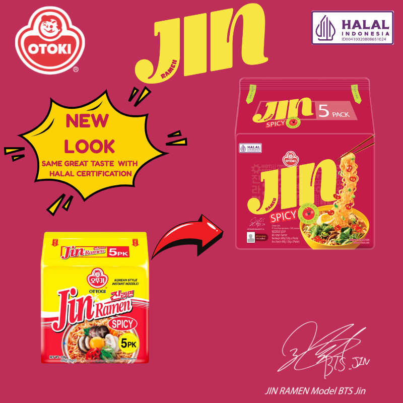 Ottogi Jin Ramen Spicy Multipack /HALAL Otoki Jin Ramen Spicy Multipack 120Gx5 | Shopee Malaysia
