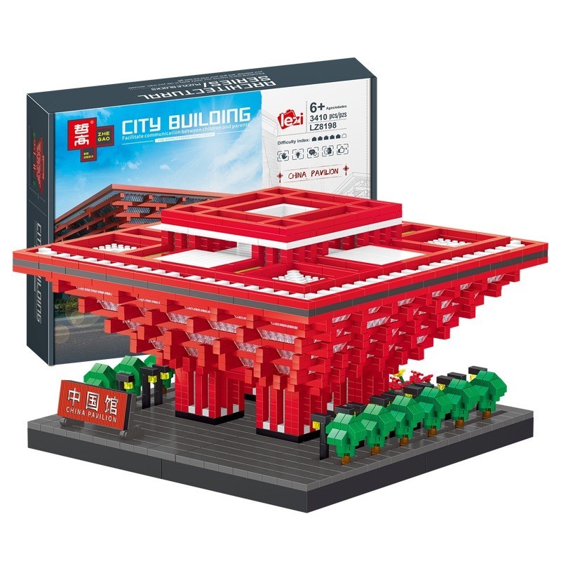 LEZI Mini Blocks Royal Garden Architecture Chinese Castle Building ...