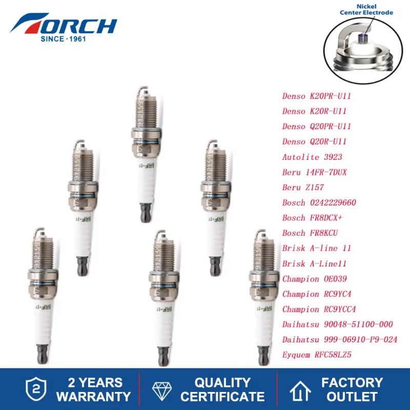 Spark Plug TORCH K6RF-11 Replace for BKR6E-11 DENSO K20PR-U11 Q20P-U11 ...
