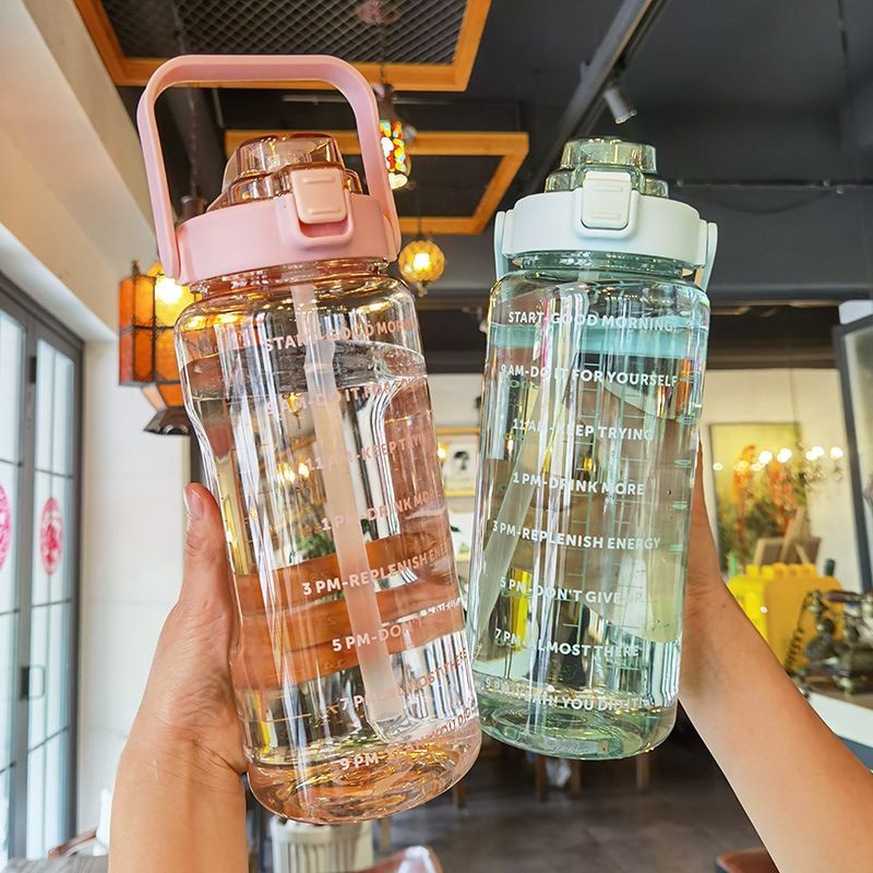 2L Large Capacity Transparent Water Bottle 2000ML Tumbler Botol Air ...