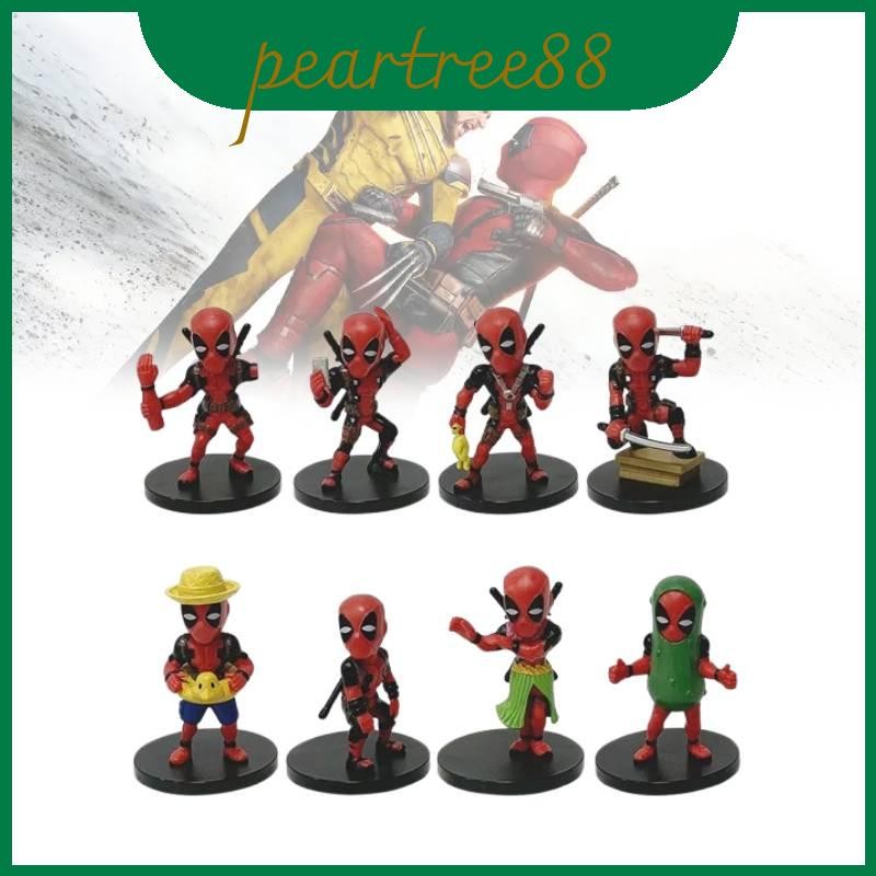 Delightful Q Version Deadpool Collectible Figures Set With Characters 8 ...