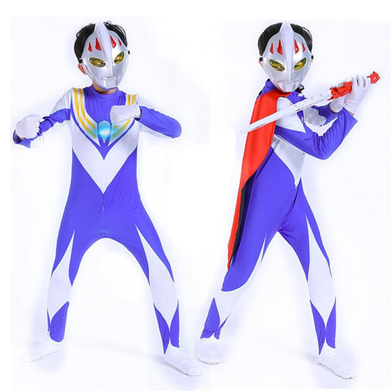 Ultraman Cosplay Costume For Kids Boy Tiga Galaxy Siro One-Piece ...