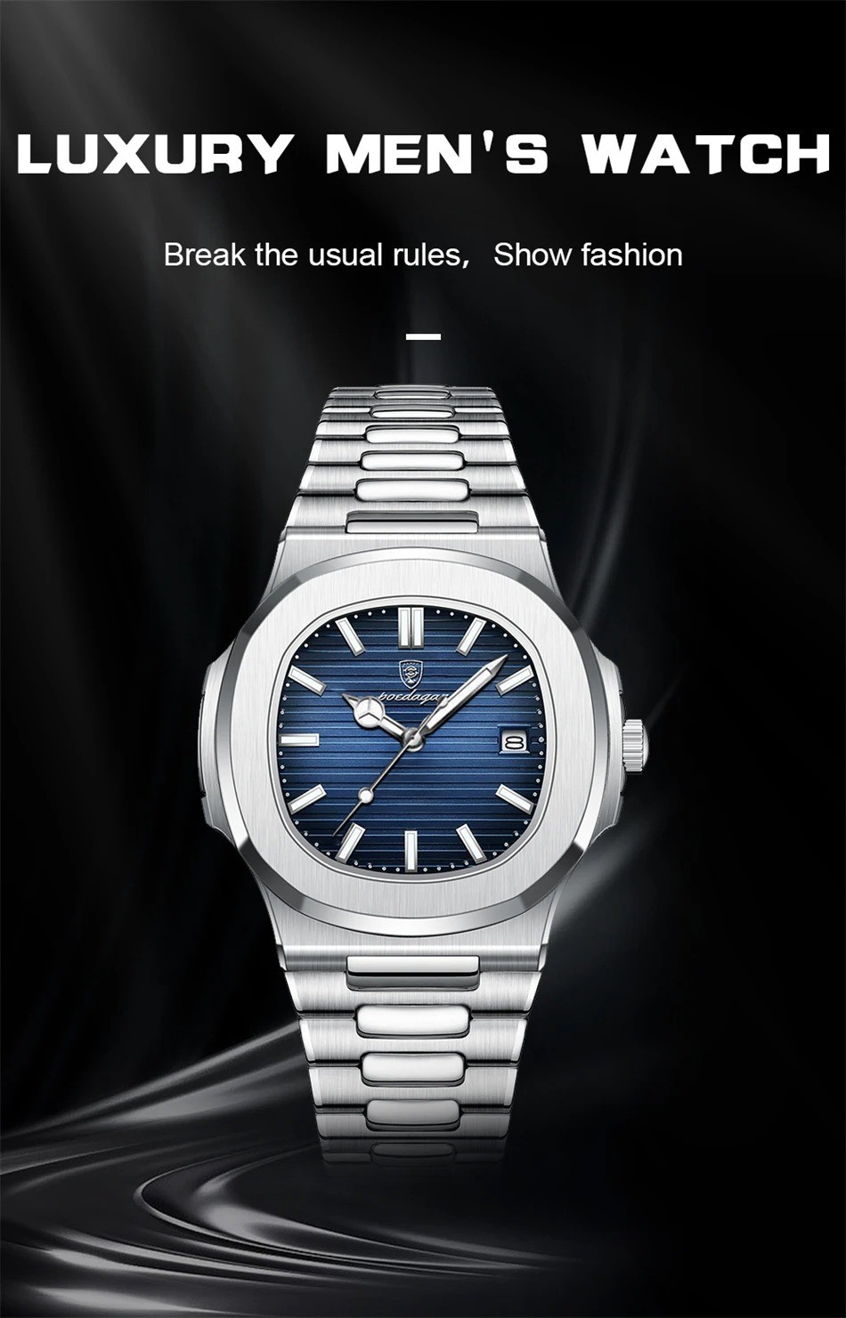 POEDAGAR watch for men lelaki jam tangan Vintage Square Nautilus ...