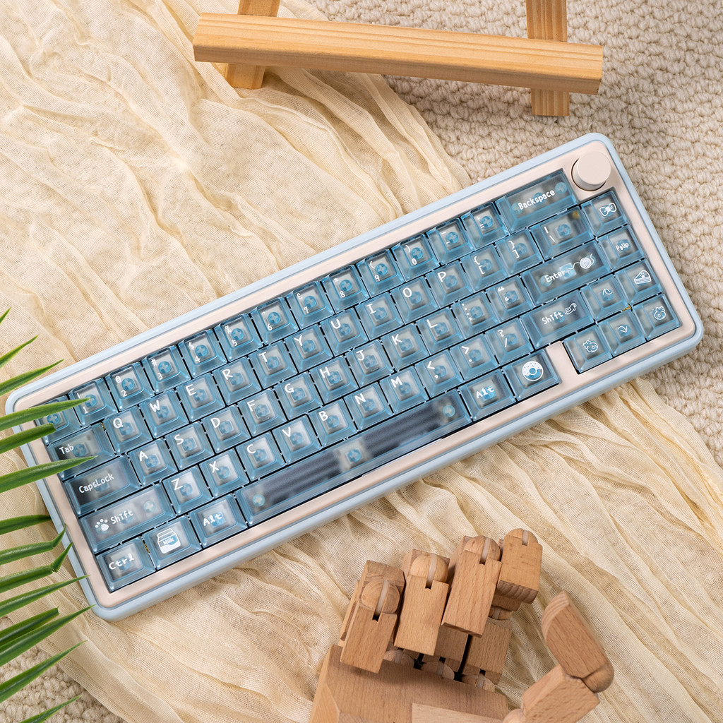 Foggy Transparent Keycap Heart-shaped Pink Blue Cherry profile RGB ...