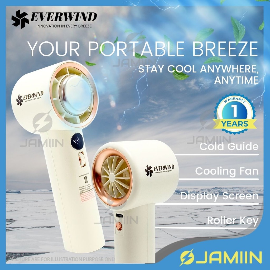 EVERWIND 101 SPEED Fan Mini Rechargeable Fan Kipas Angin Kipas Mini ...