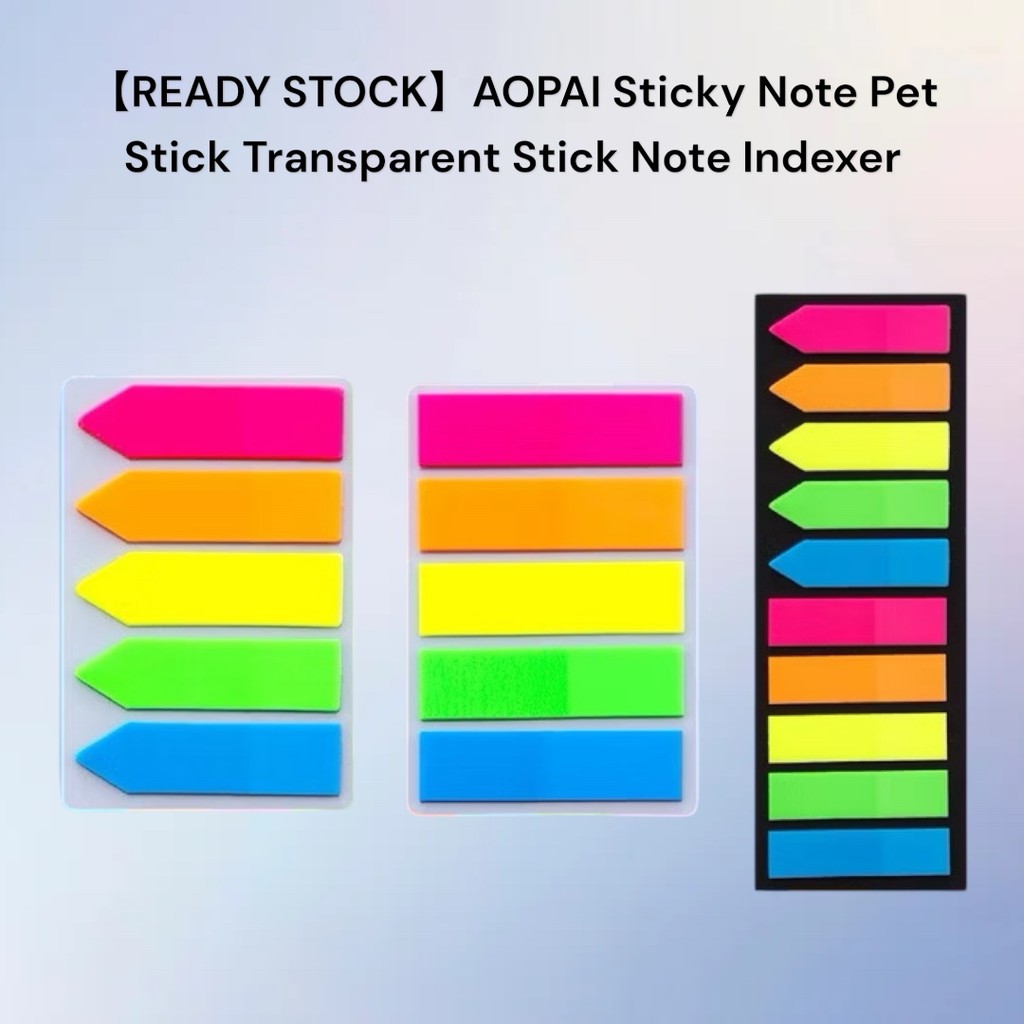 【READY STOCK】AOPAI Sticky Note Pet Stick Transparent Stick Note Indexer ...