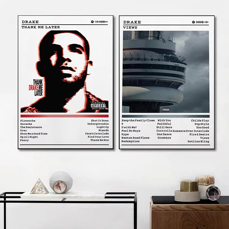 Pop classic Rapper drake Hip Hop Rock Music Album Cover Posters Prints ...