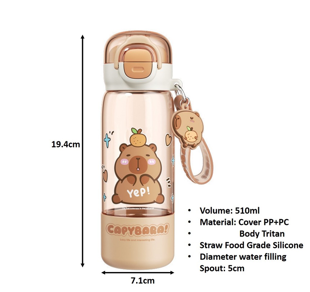 CozyJoy Capybara Water bottle Tritan BPA free drinking bottle with ...
