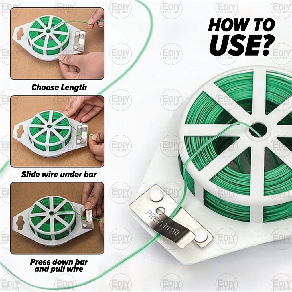 200m Twist Tie Cutter Pengikat Bunga Telur Dawai Hijau String Rope 扎带 ...