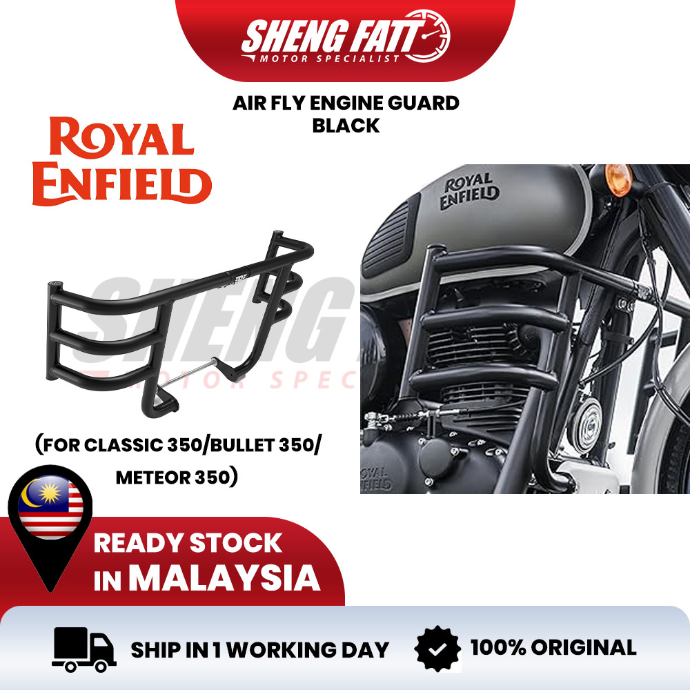 Royal Enfield Air Fly Engine Guard Black Heavy Duty Lightweight Design ...