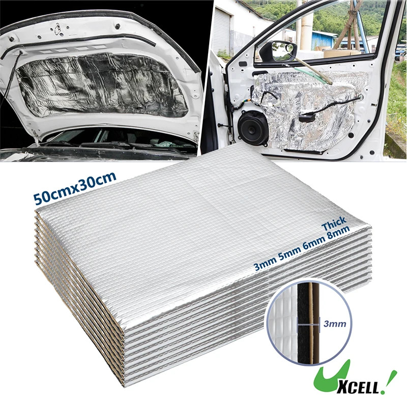 UXCELL Car Sound Deadening Mat 25x18cm 50x30cm 40x20cm Aluminum Foil ...