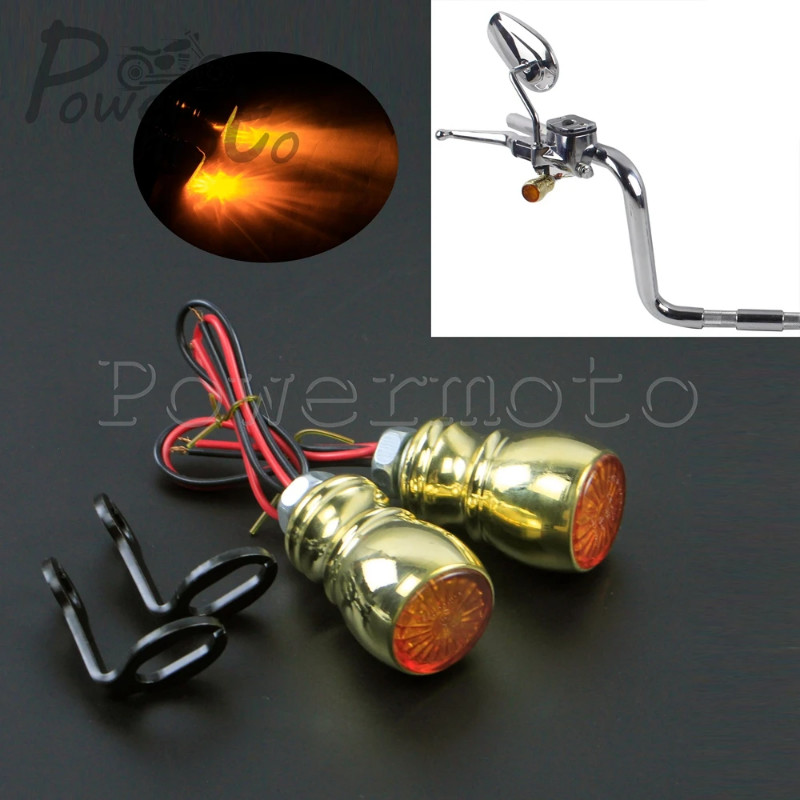 Solid Brass 12V LED Turn Signal Amber Flashing LED Blinker Indicator w ...