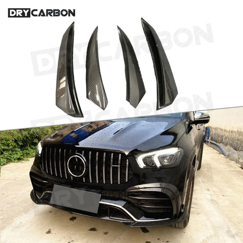 For Mercedes Benz GLE Class W167 GLE53 AMG SUV 2020 UP Front Bumper Fender Trim Fins Canard Dry ...